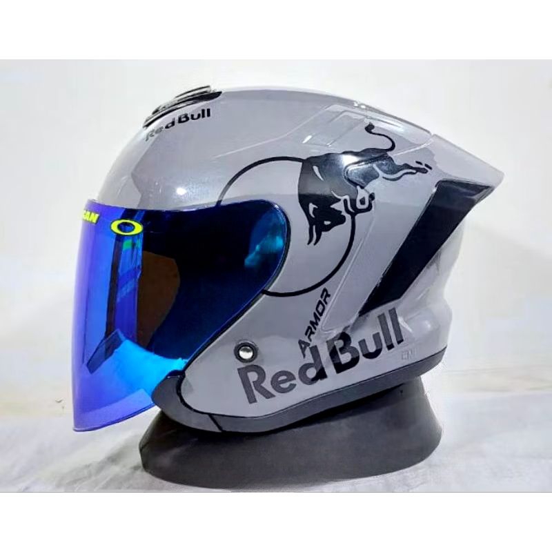 Jual HELM TERBARU HALF FACE JS ARMOR RED BULL | Shopee Indonesia