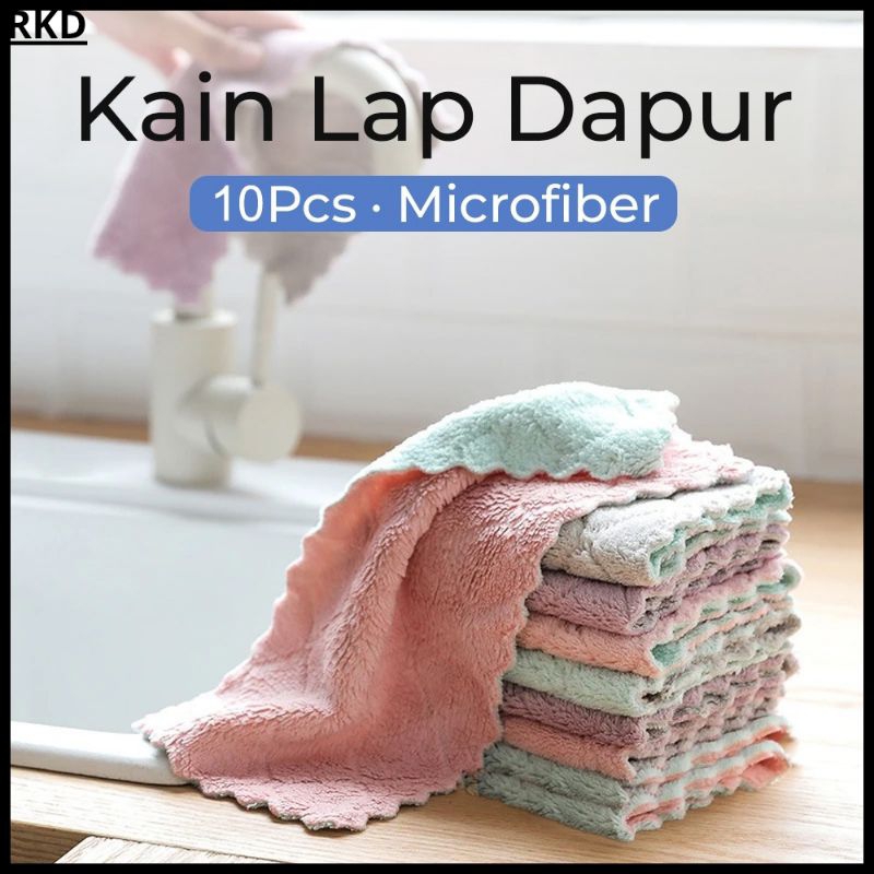 Jual Kain Lap Dapur Microfiber Anti Mintak Kain Lap Cuci Piring ...