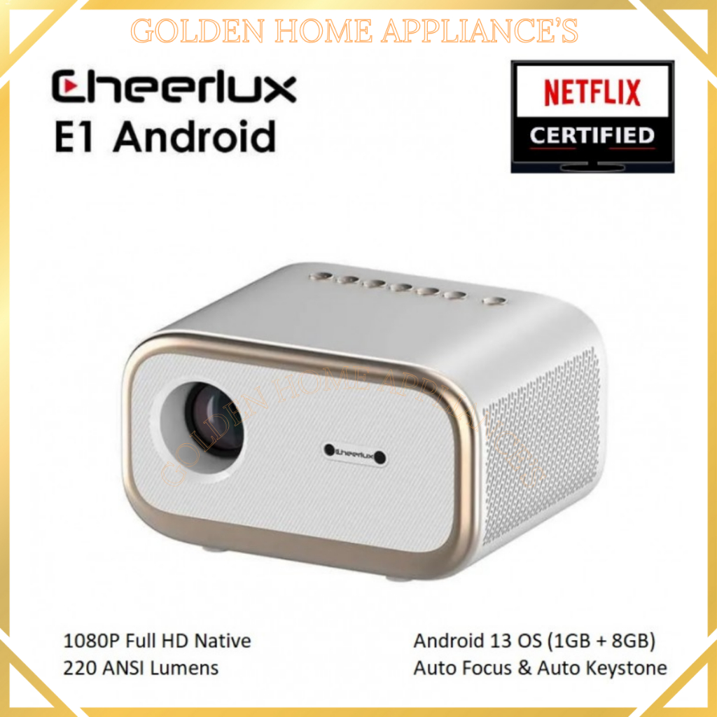 Jual Cheerlux E1 Proyektor Android Wifi Full HD 4K Automatic Correction ...