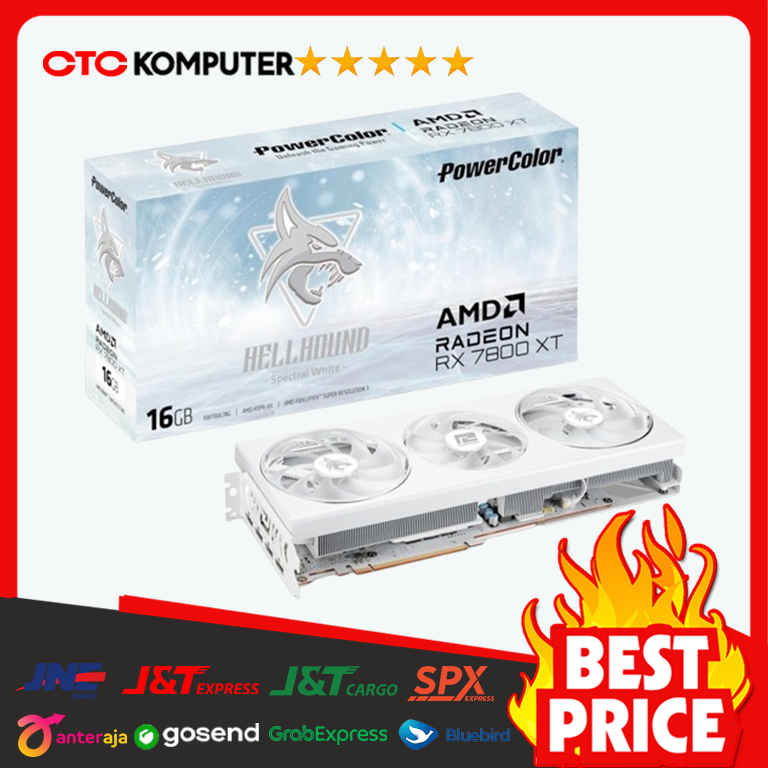 Jual VGA Card PowerColor Hellhound Spectral White AMD Radeon RX 7800 XT ...
