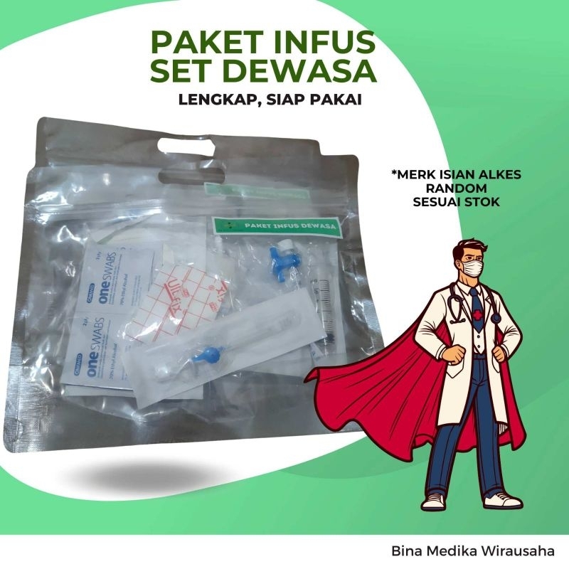 Jual Infus Set Dewasa Selang Infus Paket All In One - Bisa Custom Label ...