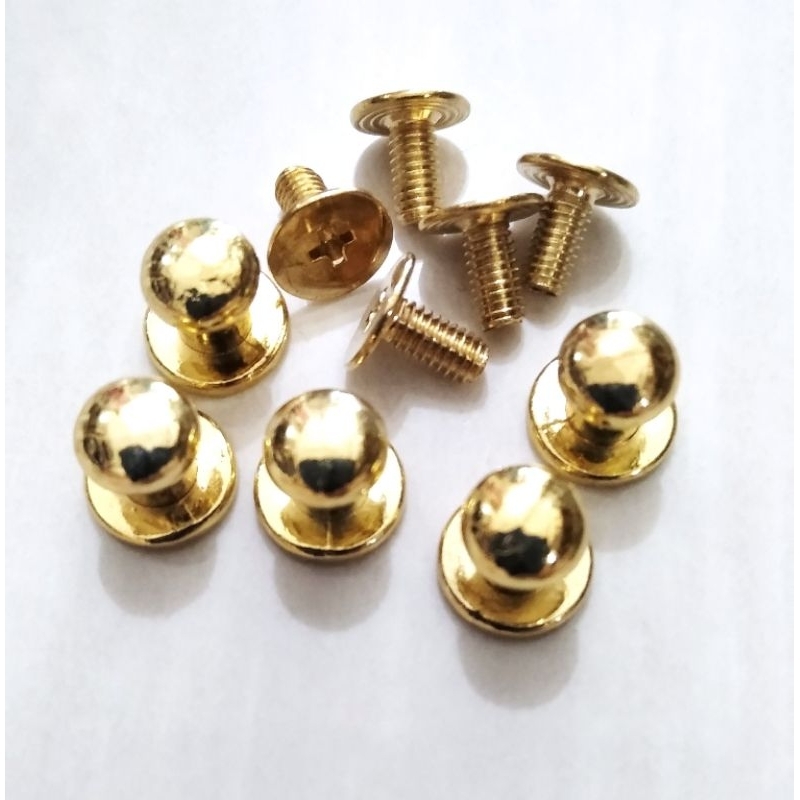 Jual Kancing mur baut mas untuk tas atau baju ukuran 6 mm | Shopee ...