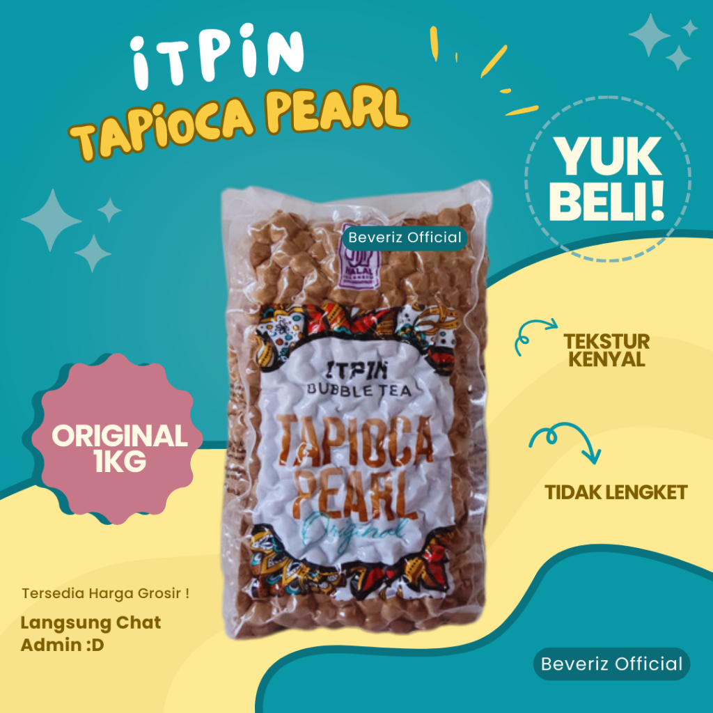 Jual BEVERIZ Itpin Original Tapioca Pearl 1 Kg | Topping Minuman Boba ...