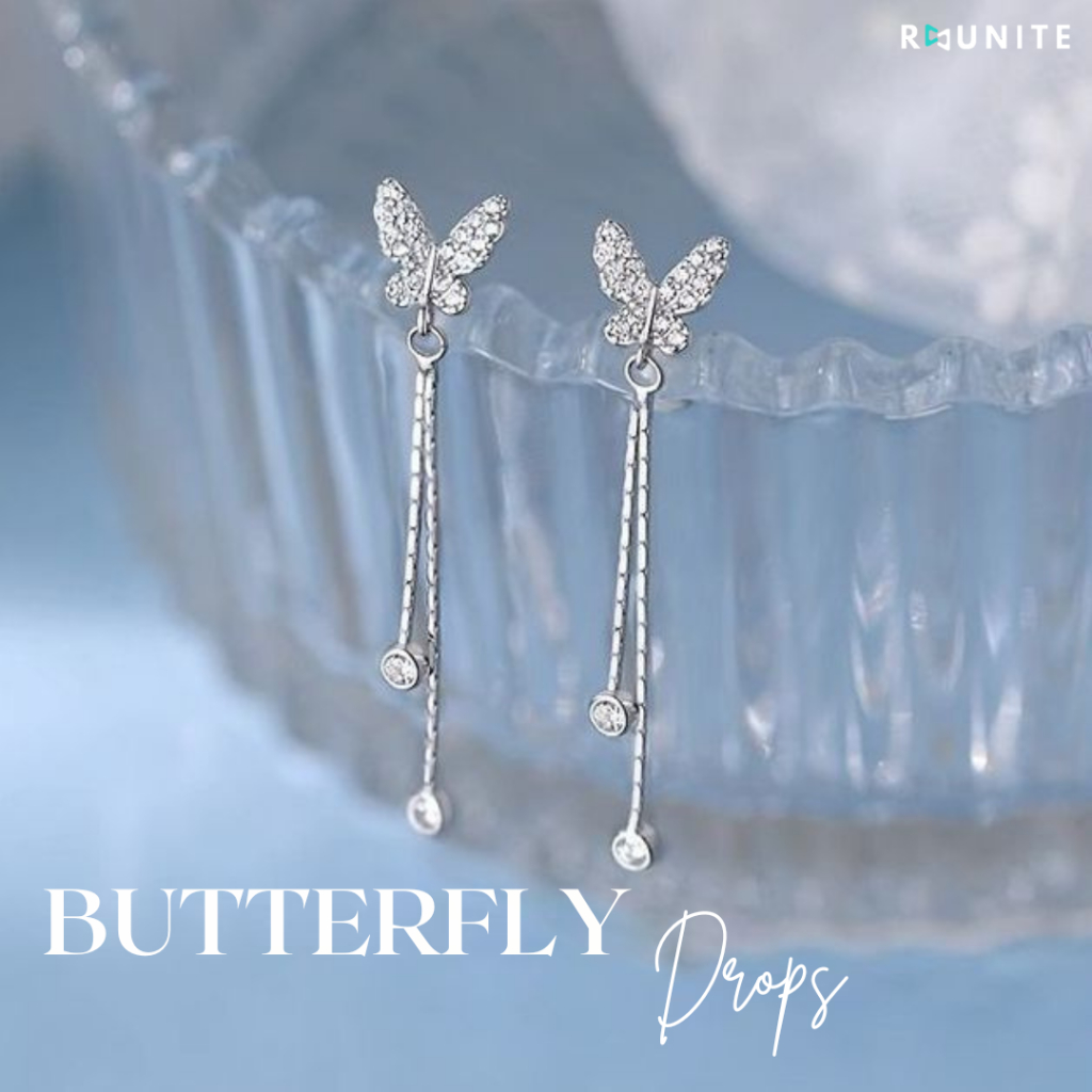 Jual Reunite Jewelry - Anting Wanita Titanium - Butterfly Drops ...