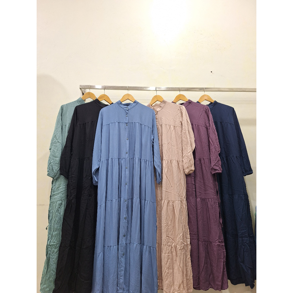 Jual #82.Latansya Gamis Model Serut Terbaru [ RAYON TWIL ] | Shopee ...