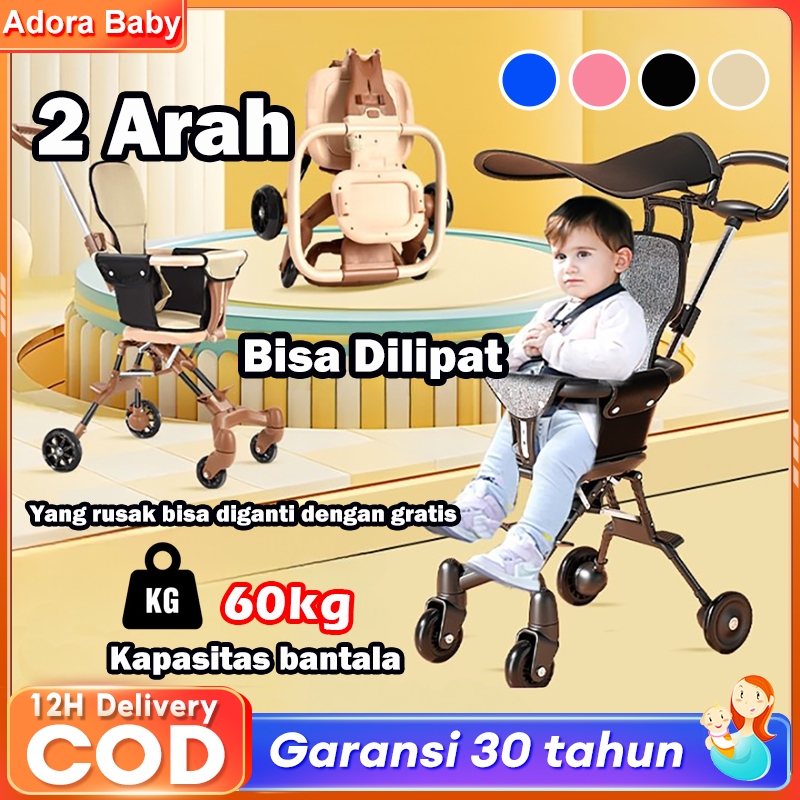 Jual BEIGE Stroller Bayi Lipat Travelling 2 Arah Beban Berapa 50kg ...