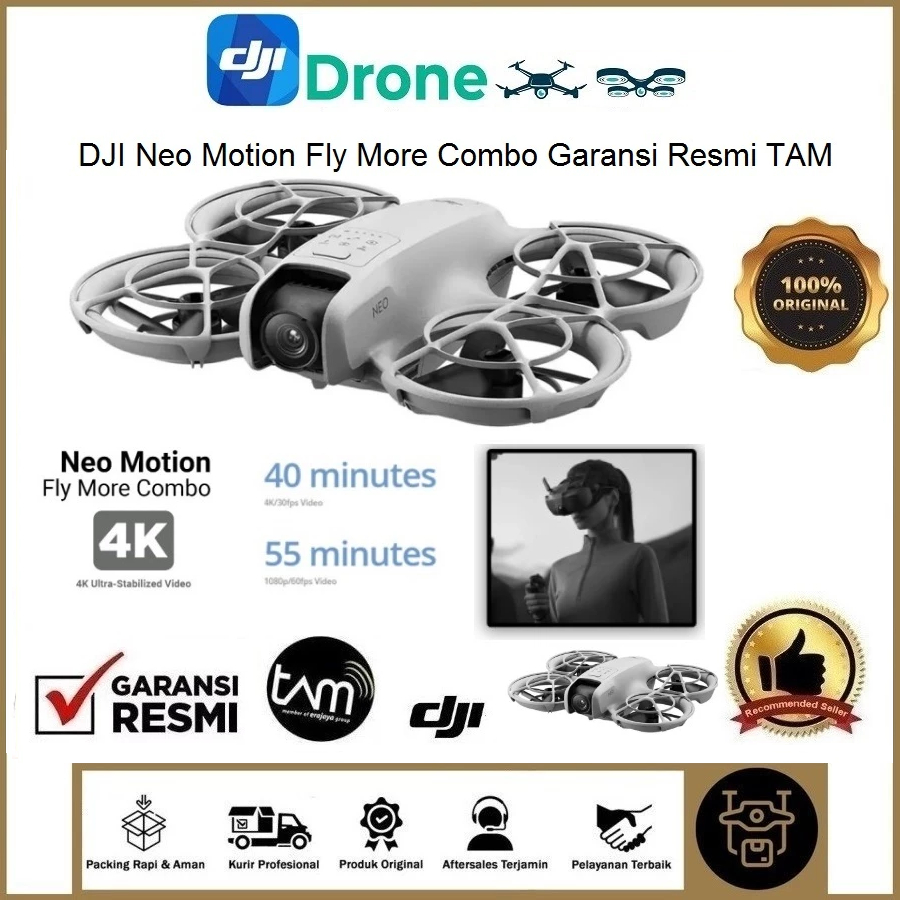 Jual DJI Neo Motion Fly More Combo Camera Drone 4K Ultra-Stabilized Video Garansi Resmi TAM ...