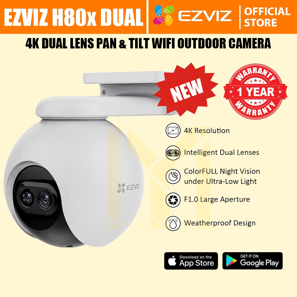 Jual EZVIZ H80x Dual 4K 8MP+2MP SMART HOME OUTDOOR PAN & TILT WIFI CCTV ...