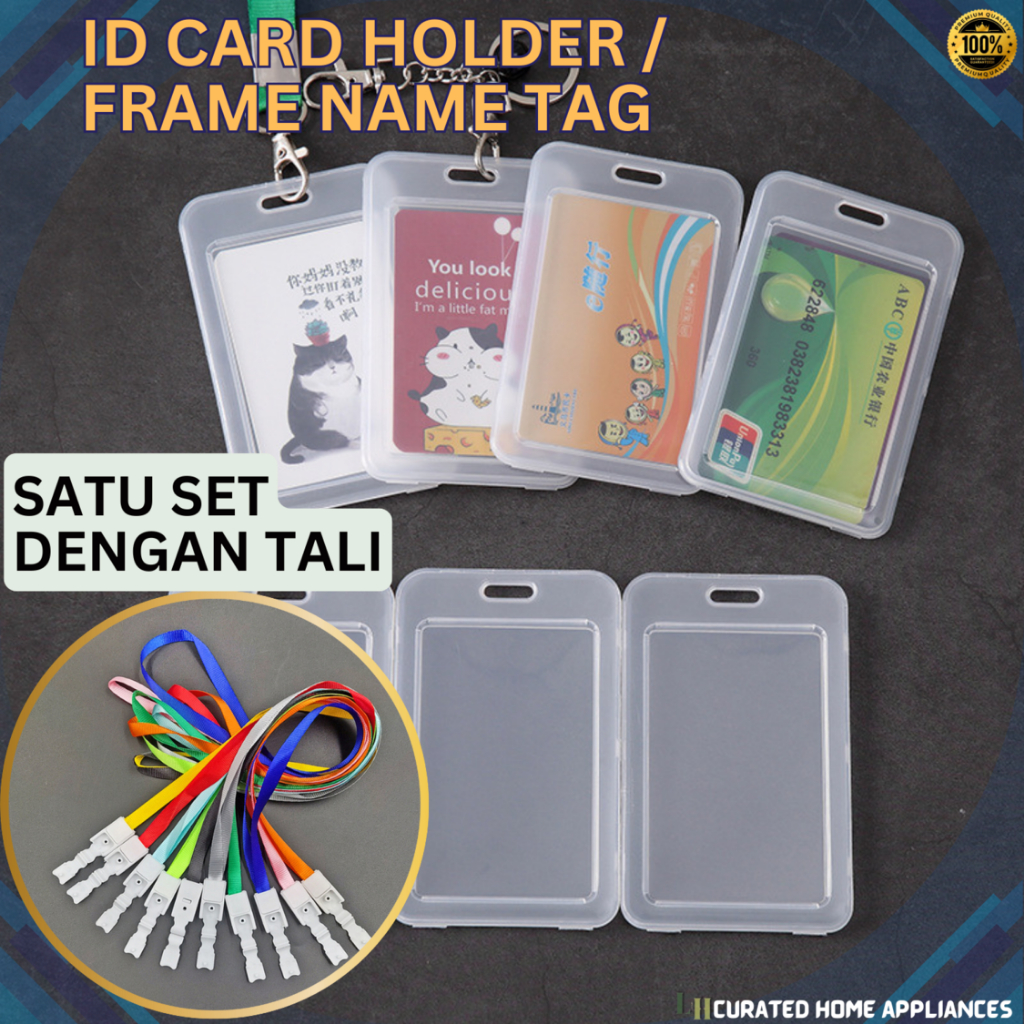 Jual Name Tag ID Card Holder Plastik Transparan, Tempat Kartu ID Casing ...