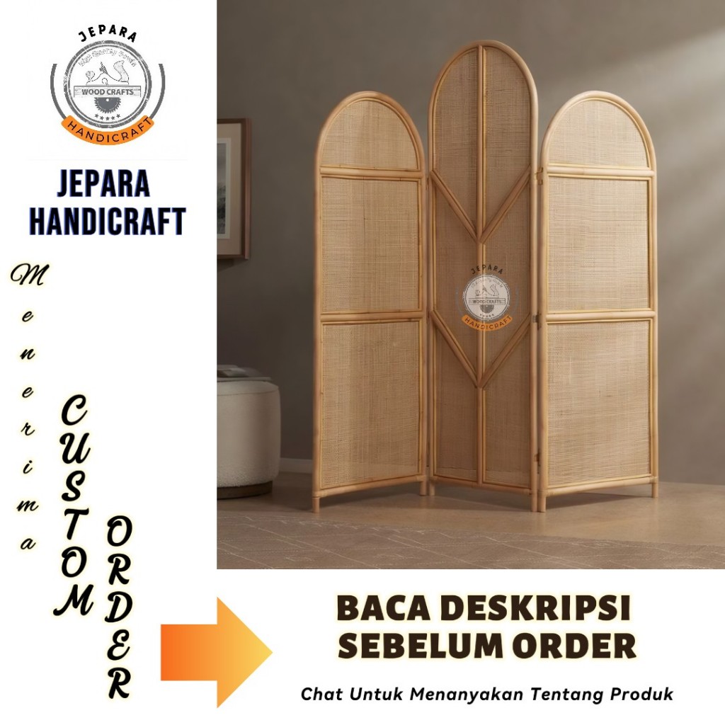 Jual Divider Ruangan Multifungsi | Partisi Jati Rotan Handmade ...