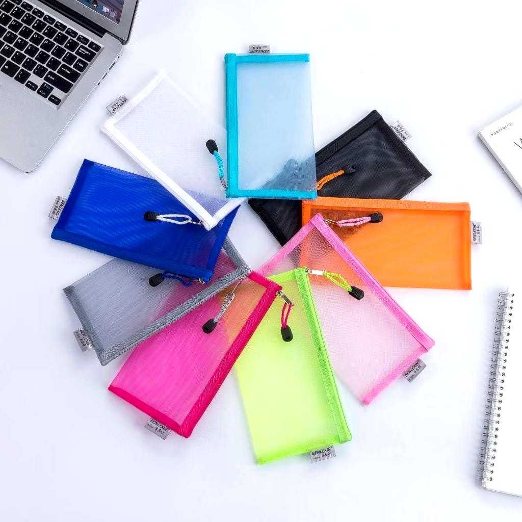 Jual SAM Kotak Pensil Jaring Transparan/Pouch Tempat Pensil Sekolah ...