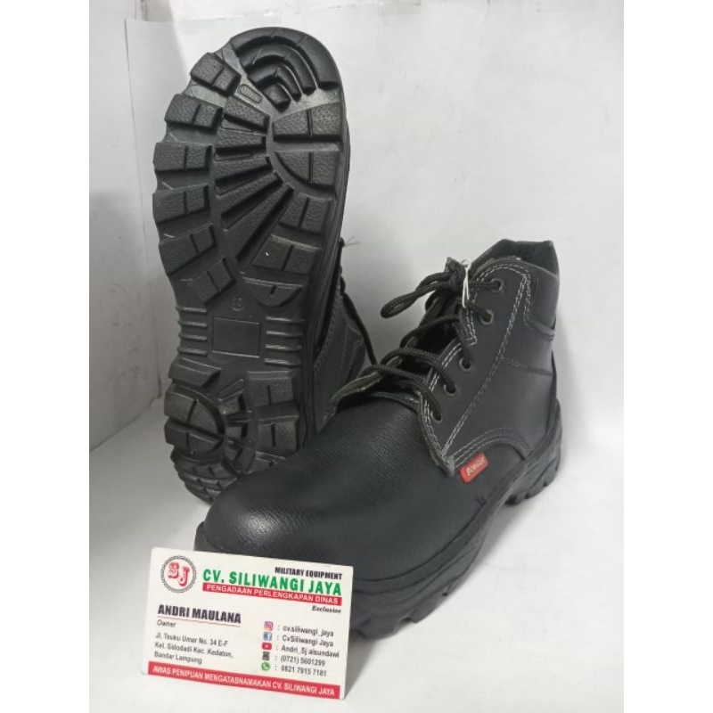 Jual Sepatu Safety Tali Tinggi Aviar Hitam (Home Industri) Ujung Besi ...