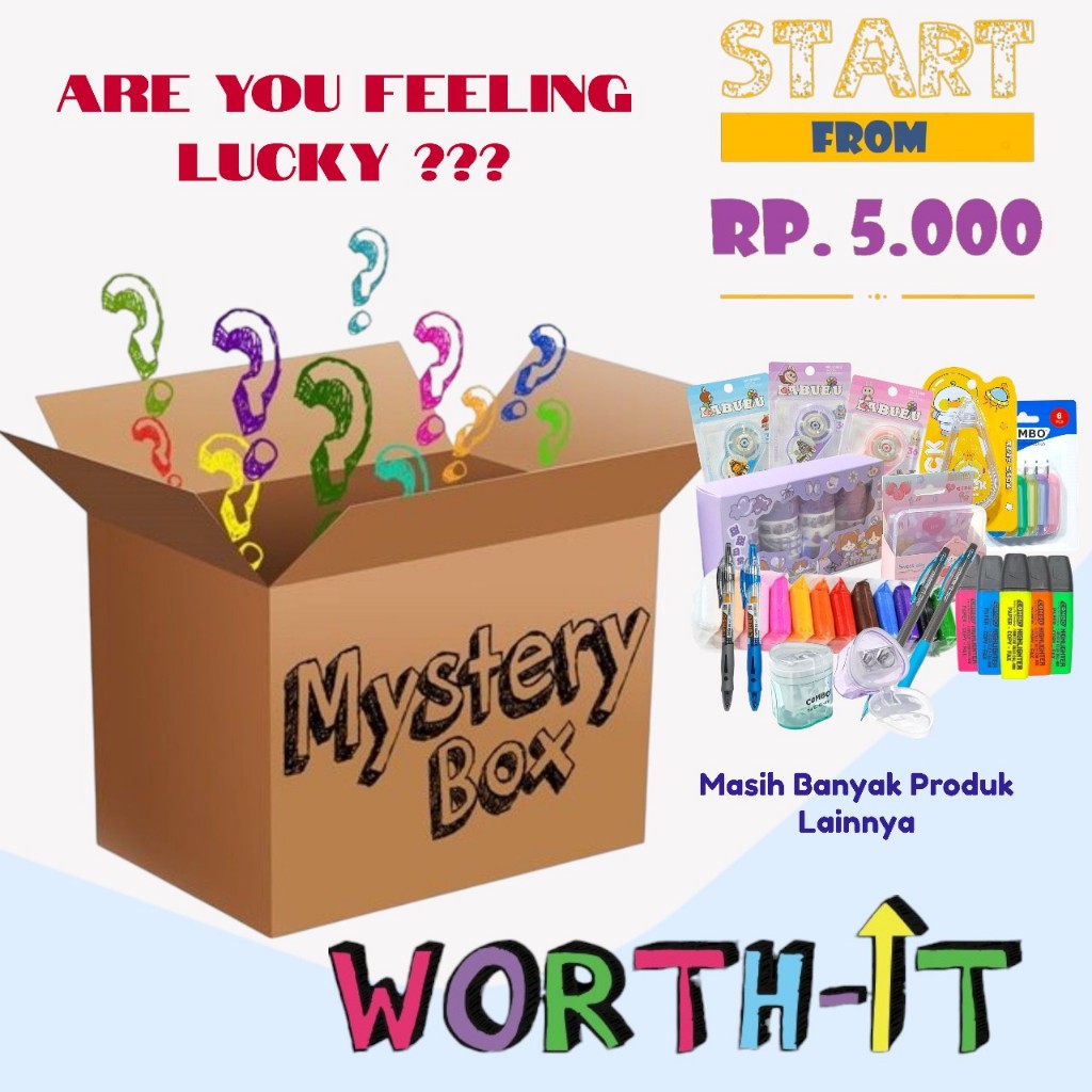 Jual MYSTERY BOX ALAT TULIS KANTOR / KOTAK MISTERI STICKER & ATK ...