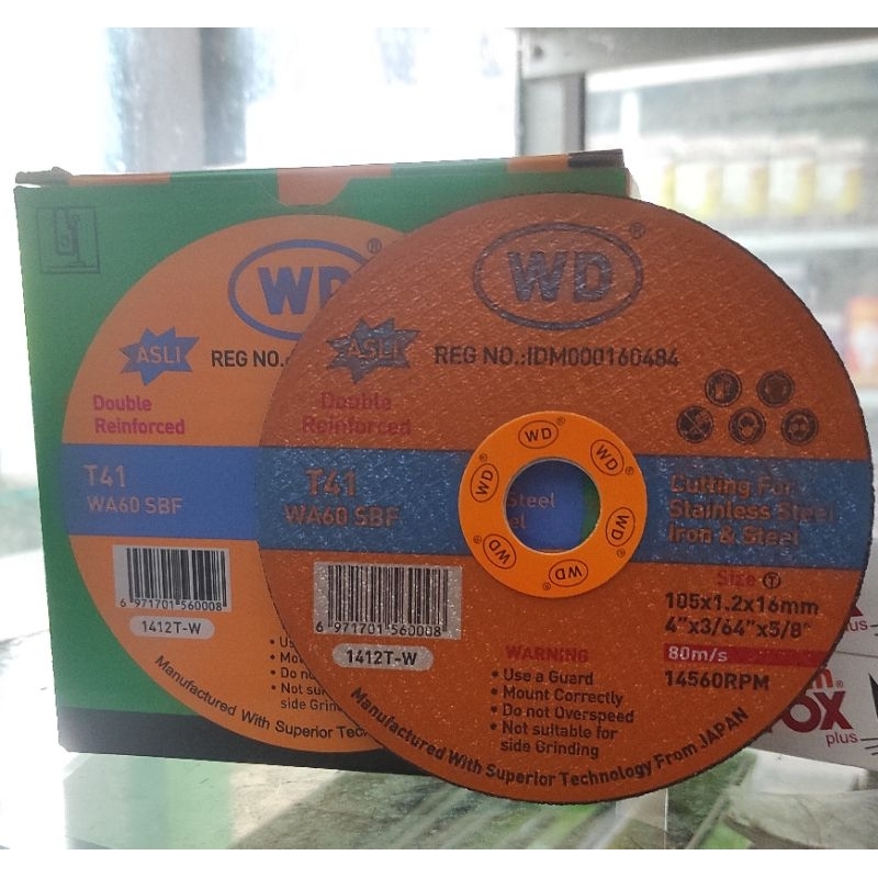 Jual WD Batu Potong Cutting Wheel 4 inch untuk Potong Besi Baja Mata ...
