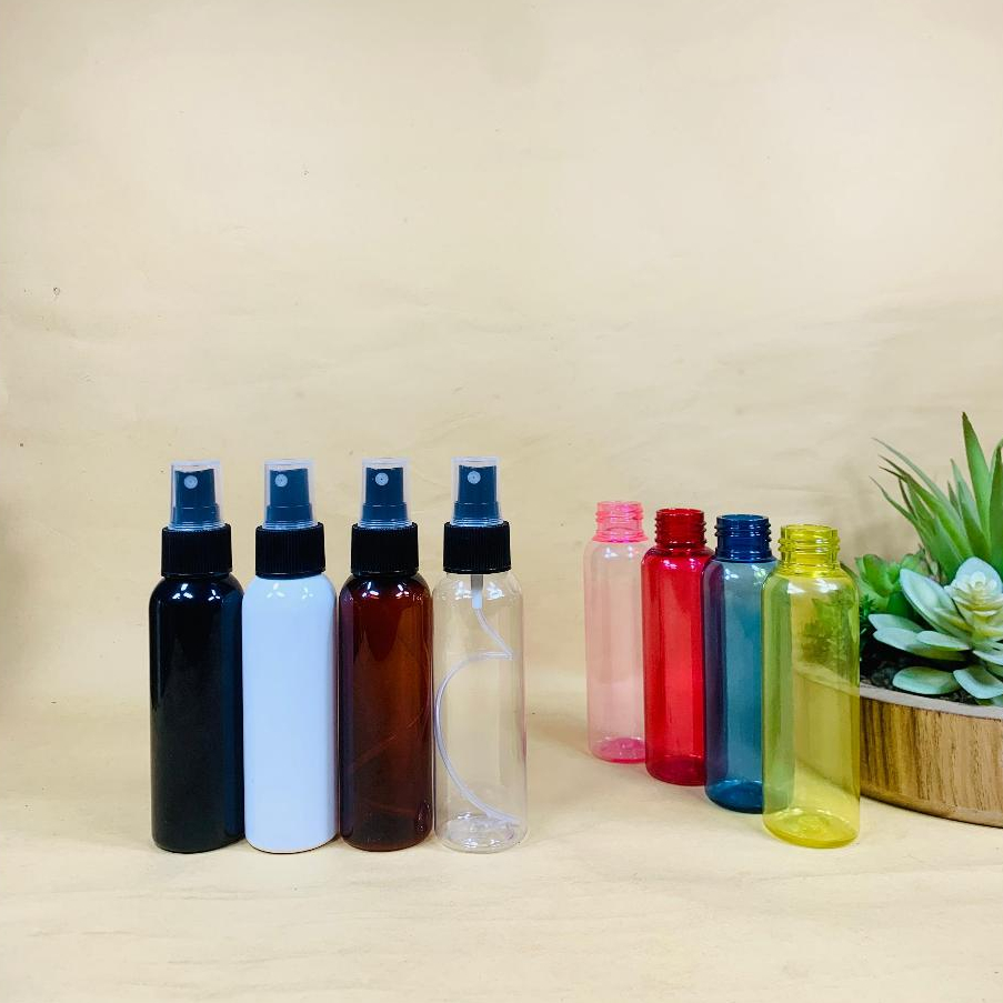 Jual Botol Spray 100 ML / Botol Pet 100 ML Variant Warna - Tutup Spray ...