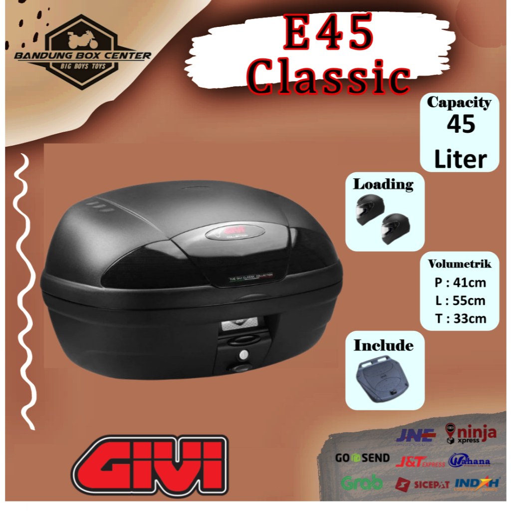Jual Box Givi E45 Classic Box Motor Givi E 45 Box Touring Givi E45 Clasic Mika Hitam Smoke ...