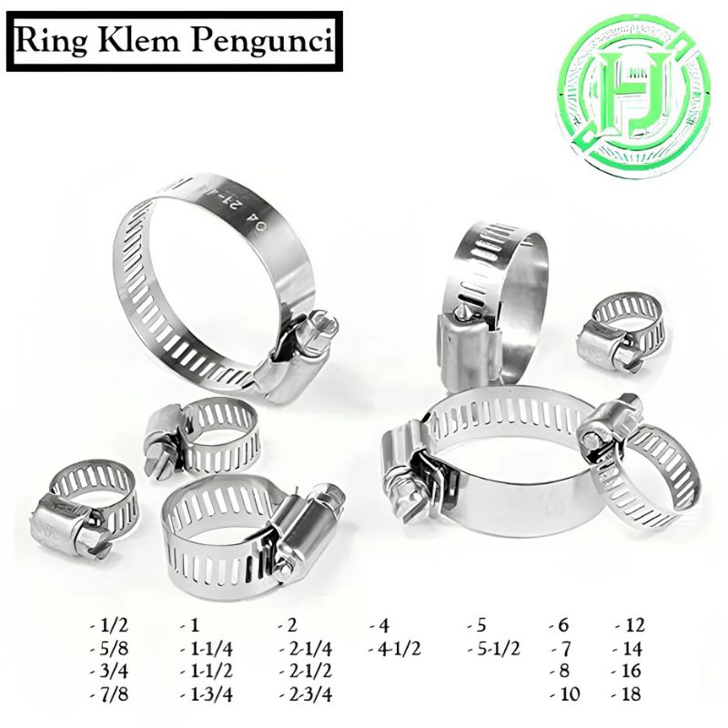 Jual Klem Ring Pengikat (1inch) - (3-1/2inch) | Shopee Indonesia