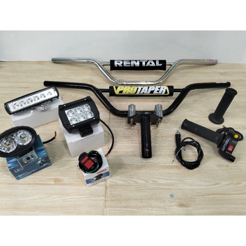 Jual paketan stang trail+adaptor stang+gas spontan daytona 2tombol besi ...