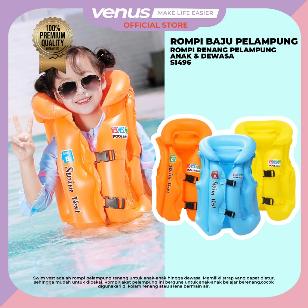 Jual Rompi Baju Pelampung Swim Vest Rompi Renang Pelampung Anak Dewasa ...