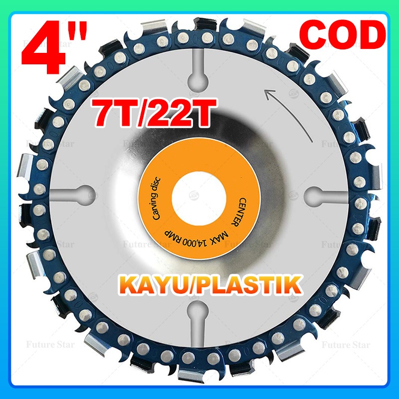Jual Wood Carving Disc 4" Inch / Disc Chain Saw Rantai Angle Grinder ...