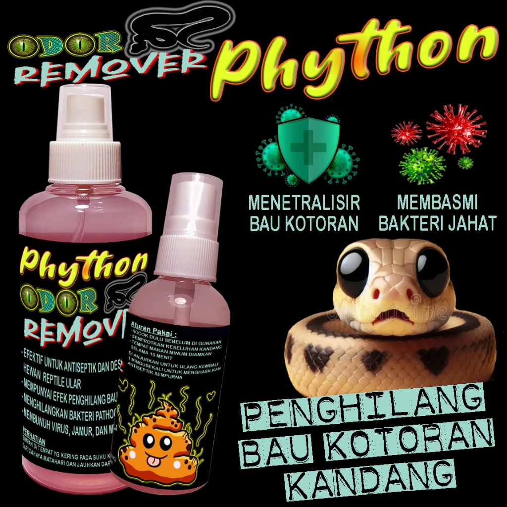 Jual PHYTON ODOR REMOVER PET DISINFECTANT ANTISEPTIK KANDANG ULAR PITON GTP SANCA KEMBANG ...