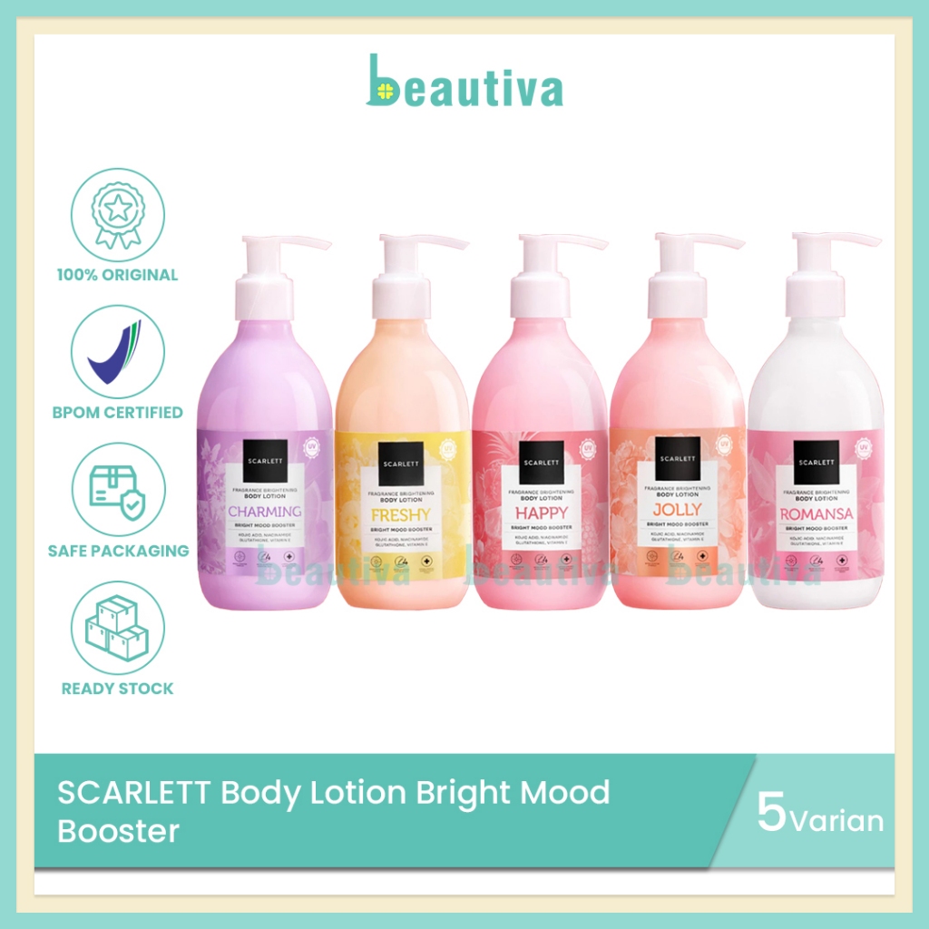 Jual Scarlett Whitening Fragrance Brightening Body Lotion Bright Mood ...