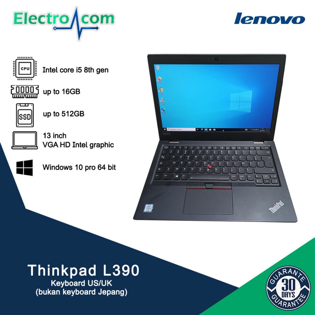 Jual Lenovo Thinkpad L390 i5 Gen8 RAM 16GB SSD 512GB 13,3Inch | Shopee ...
