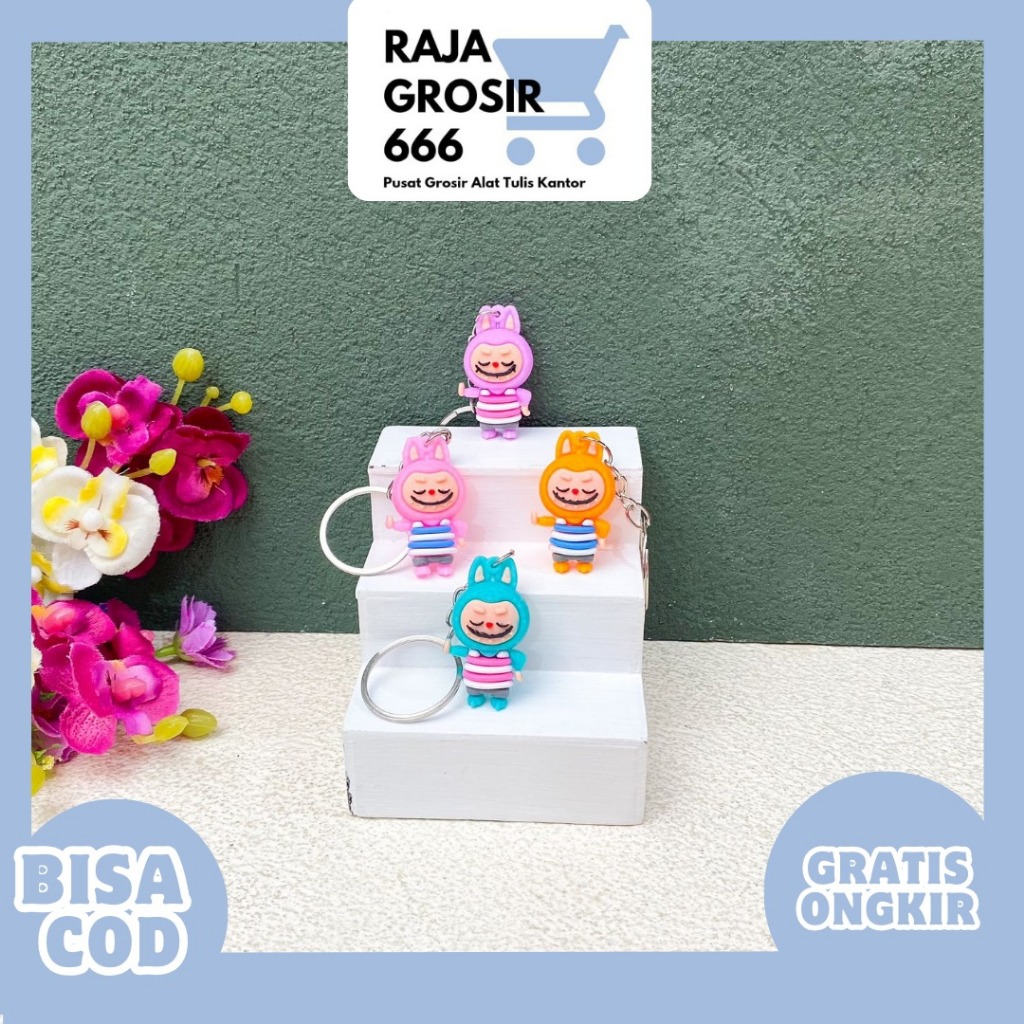 Jual Gantungan Kunci Labubu Baju bergaris mini GK-1779 / Ganci labubu ...