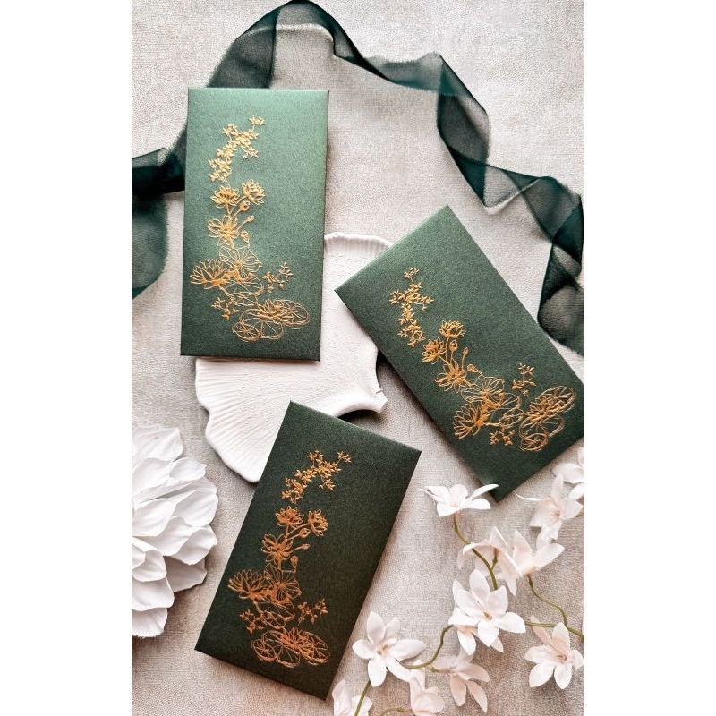 Jual Angpau Premium Lotus Flower (Paper: Orchid Dark Green) | Shopee ...