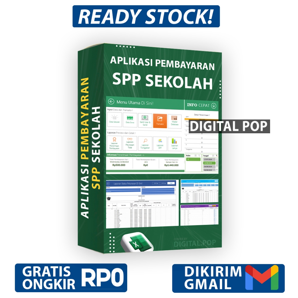 Jual APLIKASI PEMBAYARAN SPP SEKOLAH - Program Excel Macro Pembayaran Keuangan SPP Sekolah ...