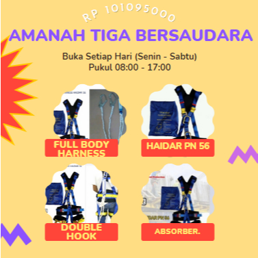 Jual JUAL FULL BODY HARNESS HAIDAR PN 56+ LANYARD DOUBLE HOOK ABSORBER. | Shopee Indonesia