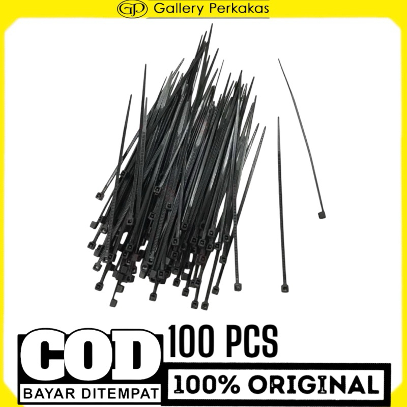 Jual kabel ties 20 cm nylon cable tie hitam kabel tis 100pcs | Shopee ...