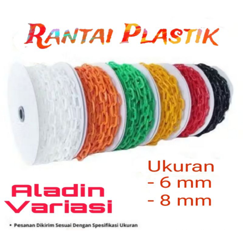 Jual Rantai Plastik PVC 6mm 8mm Roll 25 Meter Traffic Plastic Chain ...