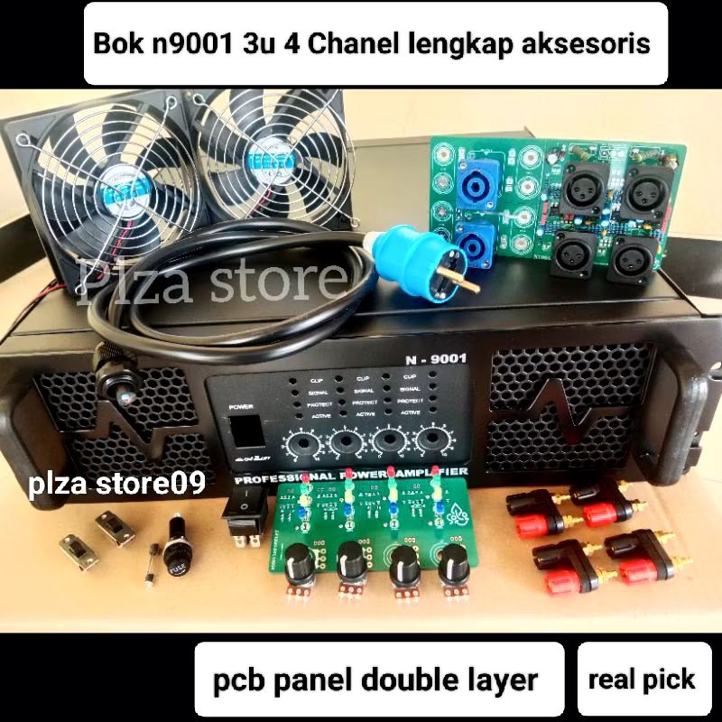 Jual Bok power N9001 3U 4Chanel komplit aksesoris pcb Panel dobel layer/Bok power N9001 4 ch ...