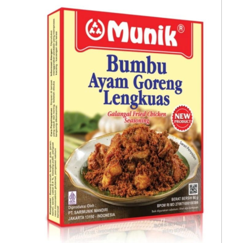 Jual Bumbu Munik Ayam goreng Lengkuas 160gr exp Februari 2026 | Shopee Indonesia