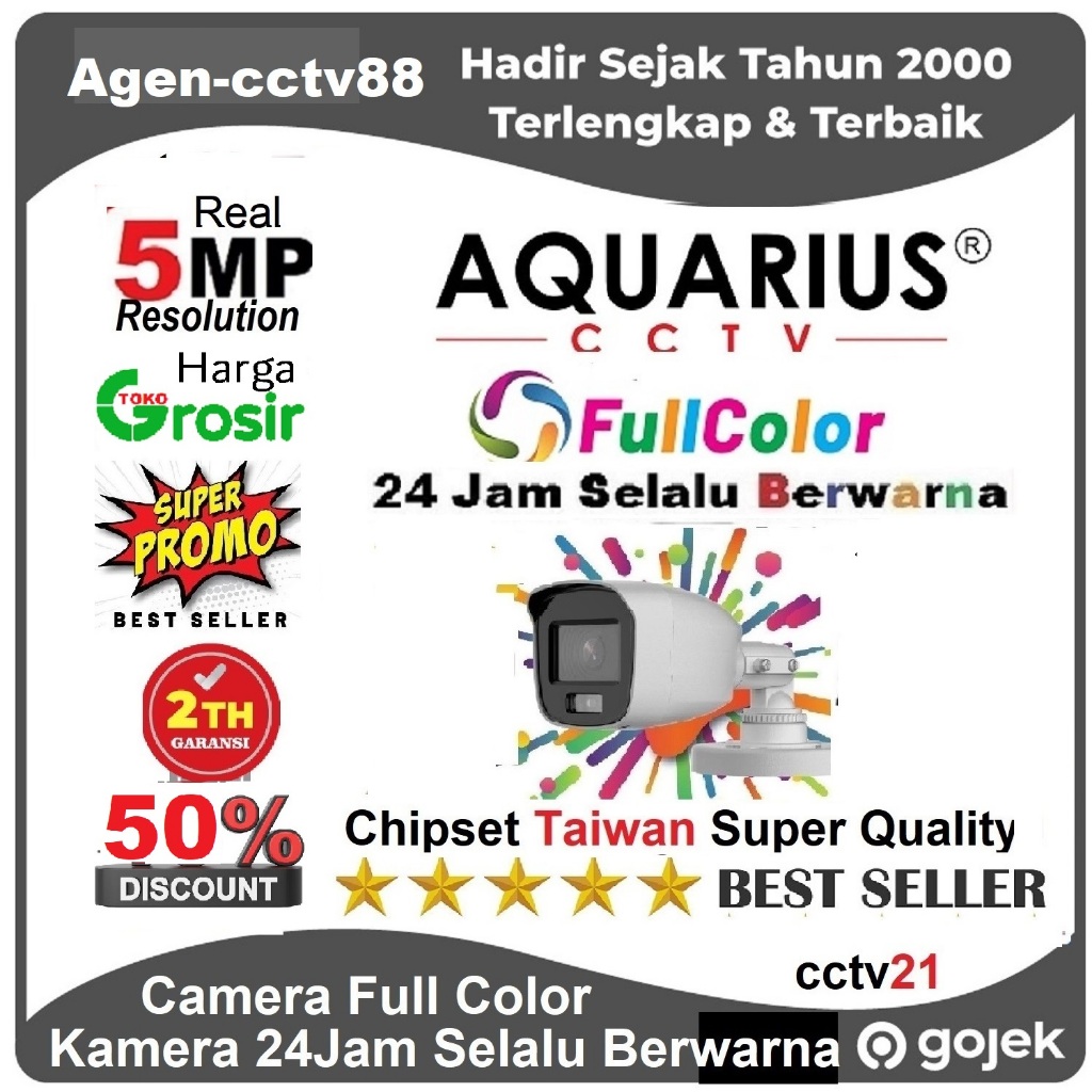 Jual CCTV Camera 5MP ColorVu Outdoor AQUARIUS Full Color Harga Promo ...
