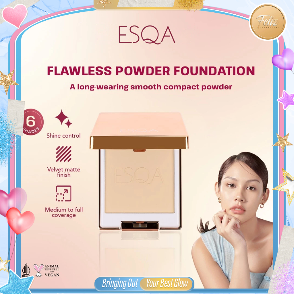 Jual * FELIZ * ESQA Flawless Powder Foundation | Shopee Indonesia