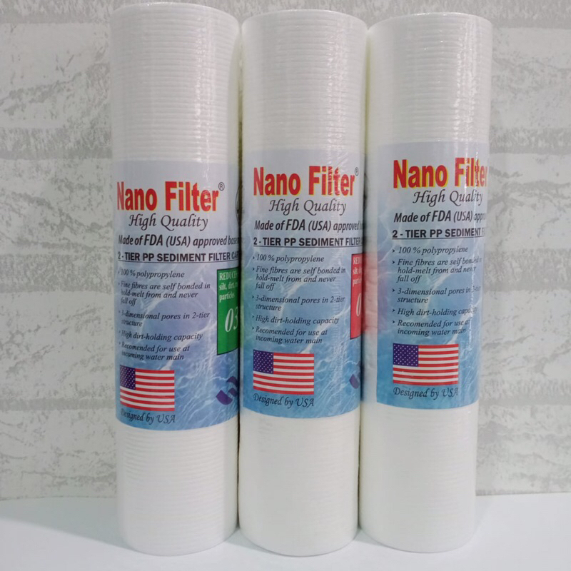Jual ISI 8pcs / FILTER AIR CARTRIDGE 10” / PP Sedimen Spun NANO FILTER ...