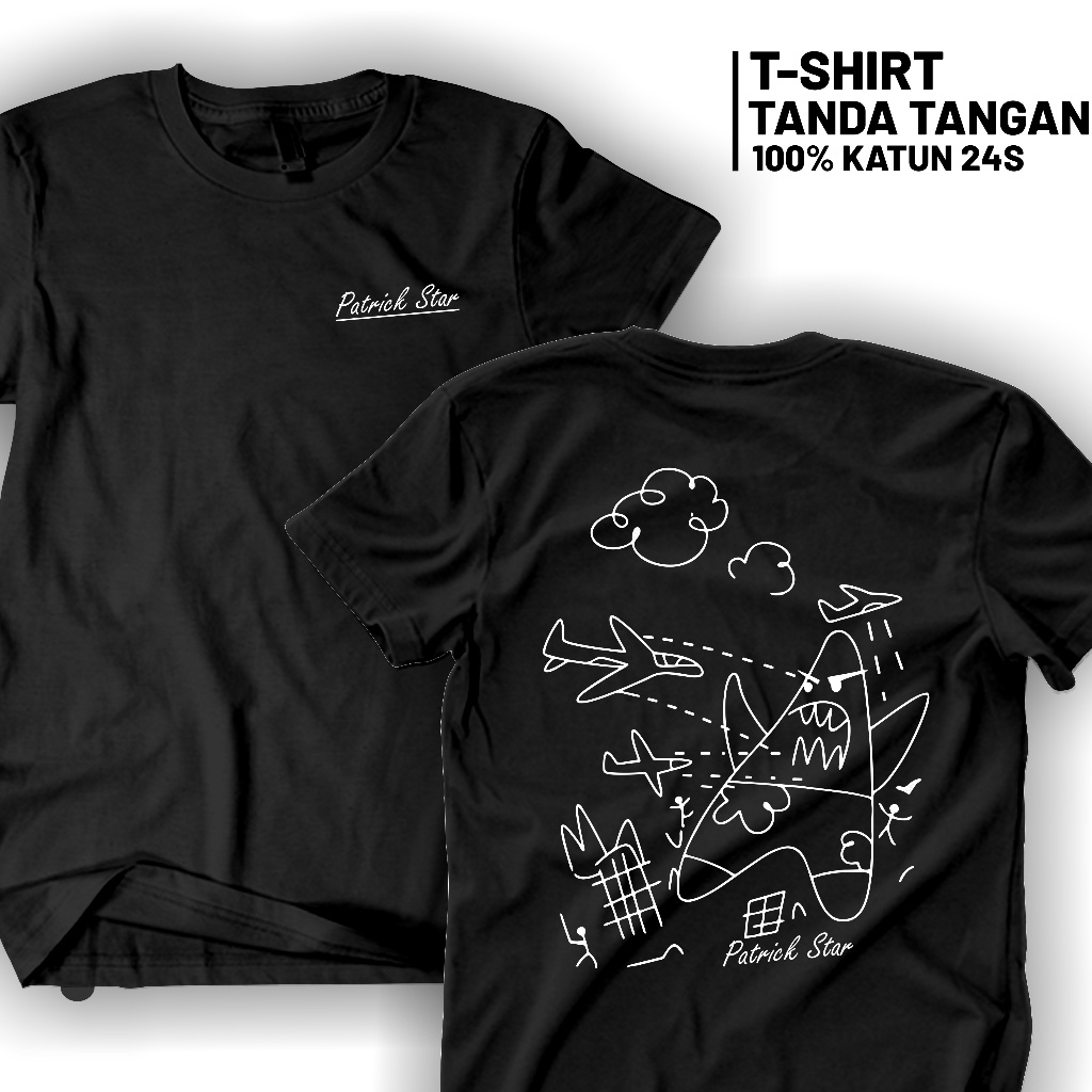 Jual Baju Kaos Tanda Tangan Patrick Star Kaos Distro Pria Lengan Pendek ...
