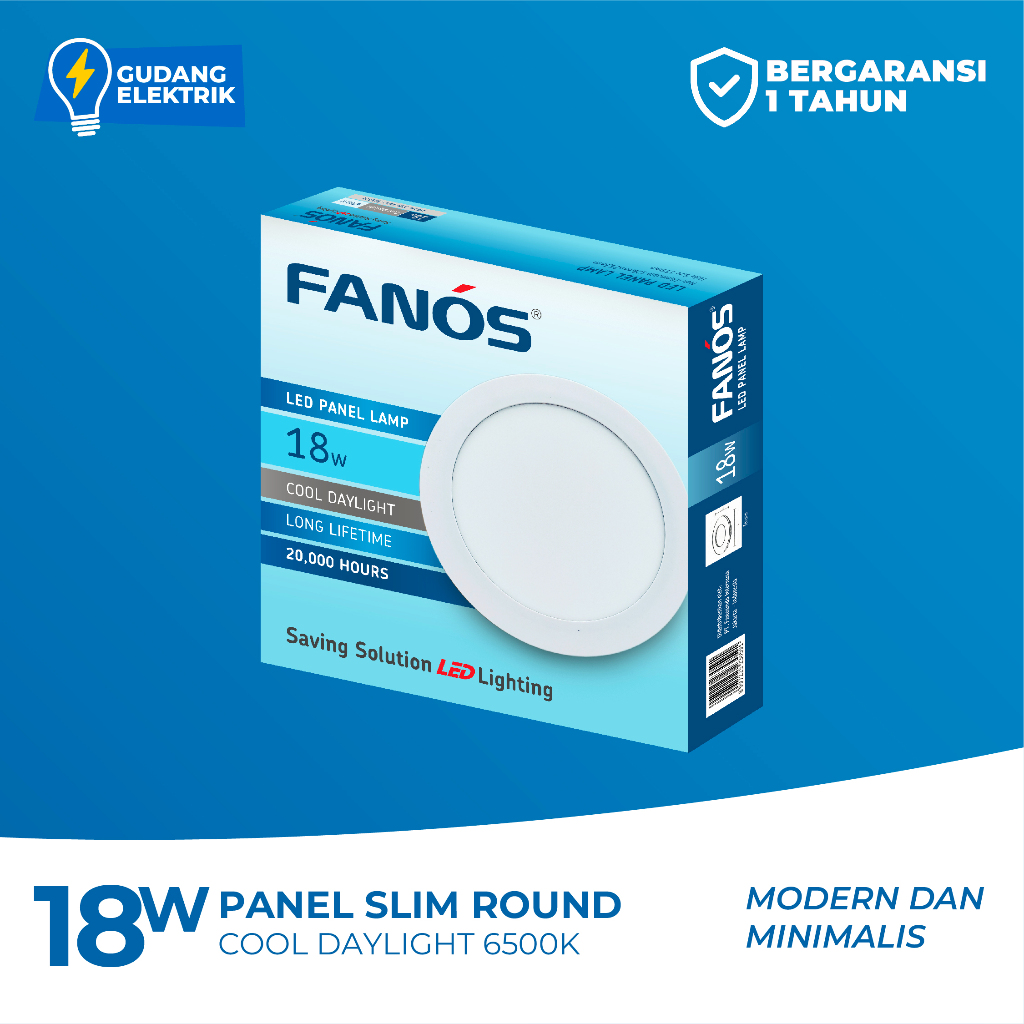 Jual Lampu LED Downlight Plafon/Fanos LED Panel Slim Round Watt 18w ...