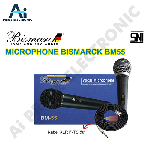 Jual ORIGINAL BISMARCK BM 55 Microphone Vocal Mic Kabel 4 meter | Shopee Indonesia