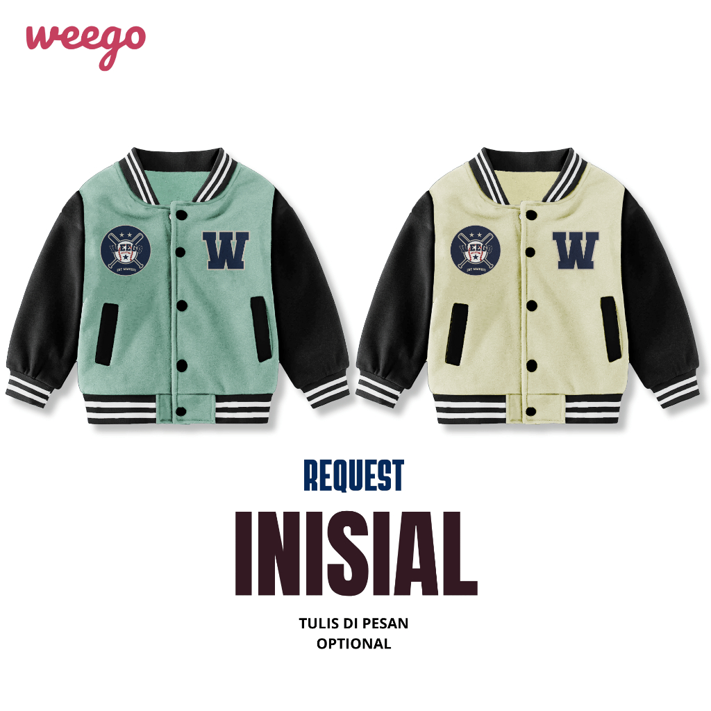Jual WEEGO - Jaket Varsity Custome Anak Lengan Hitam - Unisek Untuk Anak Laki Laki - Perempuan ...