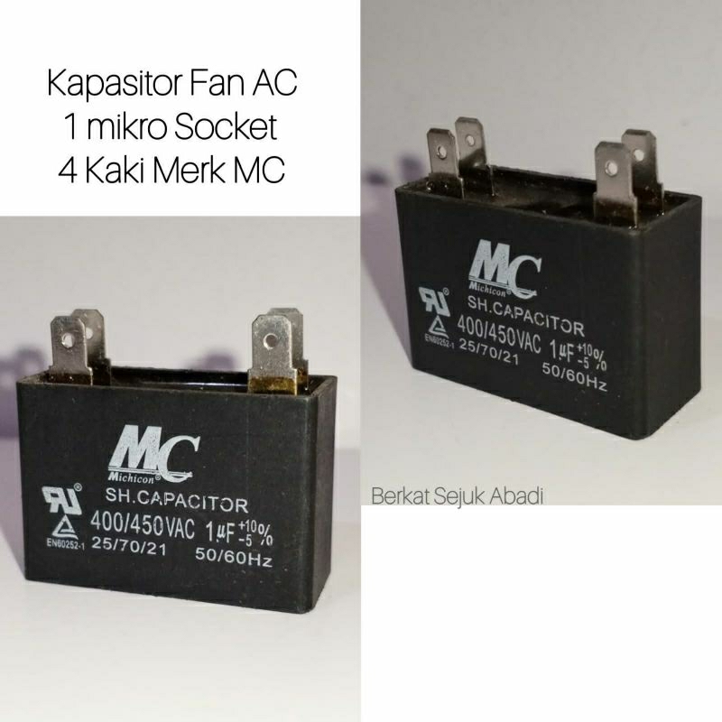 Jual Kapasitor Fan AC 1 mk Socket dan Jarum merk MC | Shopee Indonesia