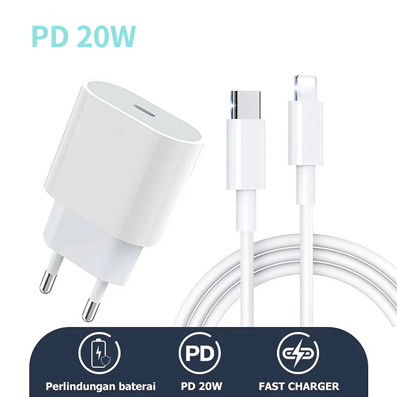 Jual Charger ip PD 20W Fast Charging Adaptor Kabel USB C To Lightning ...