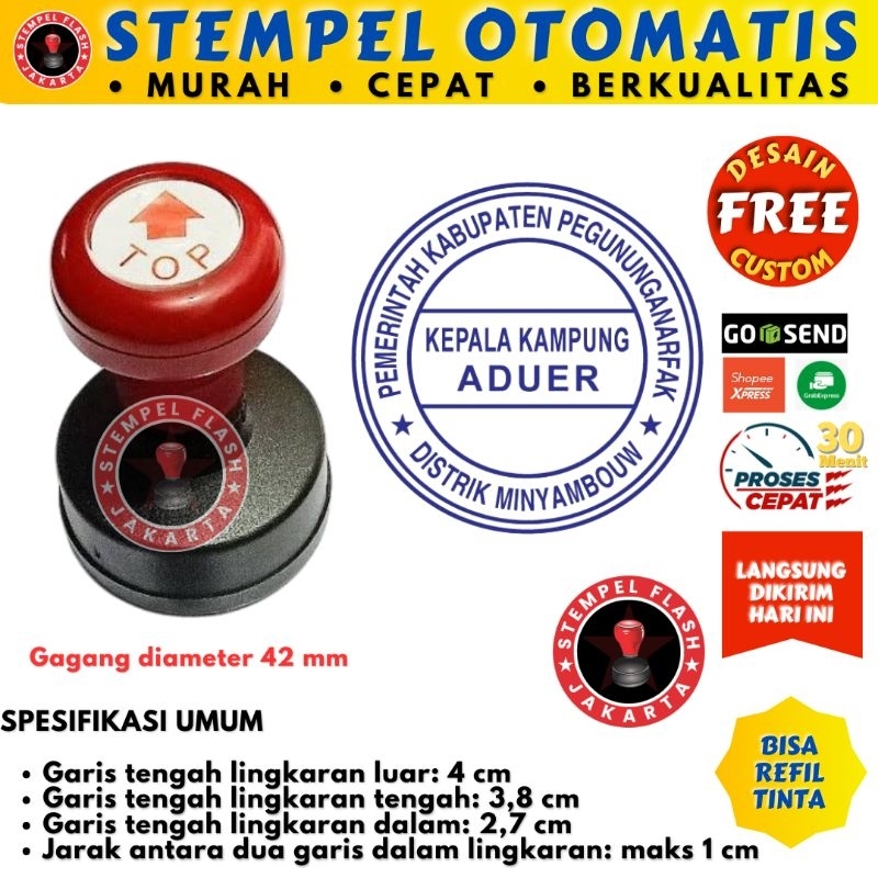 Jual STEMPEL FLASH JAKARTA - Stempel pemerintah diameter 40 - Bisa ...