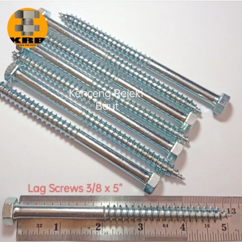 Jual Sekrup Fisher 3/8x5" / Panjang 12,5 cm. Kunci 14 / Lag Screw ...