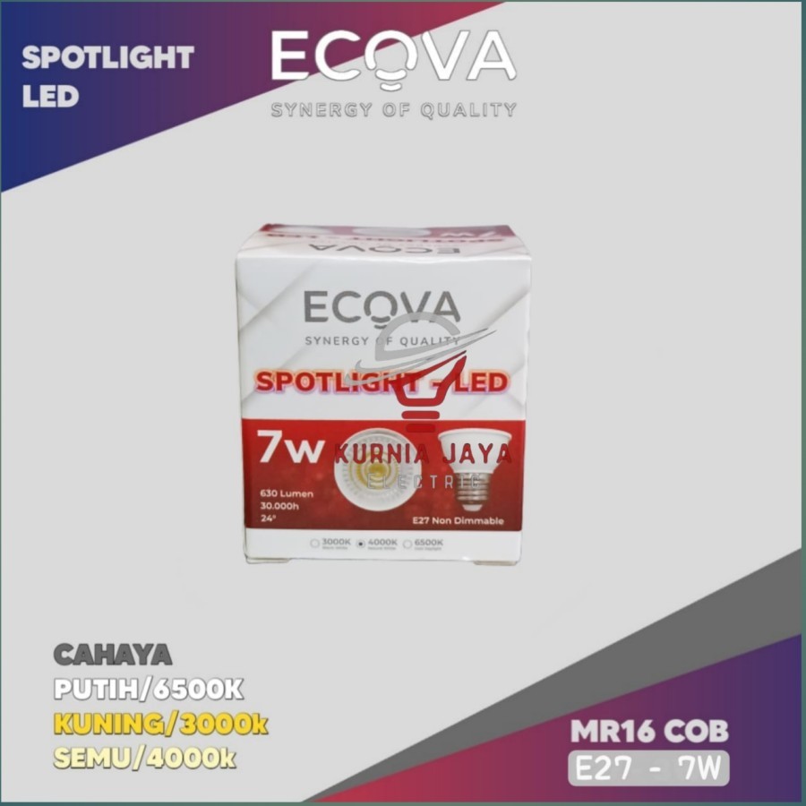 Jual ECOVA Lampu Spotlight E27 PAR Light COB 7W Mangkok Sorot 220V ...