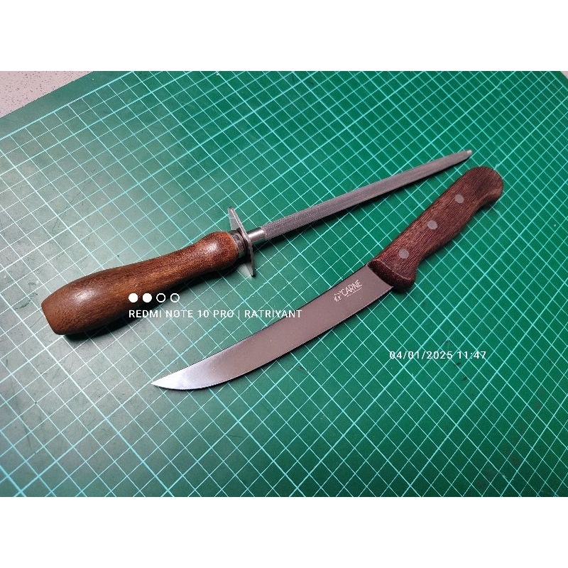 Jual Sharpening Rosewood Retro ori Tramontina,Boning Carne, Honing Rose ...