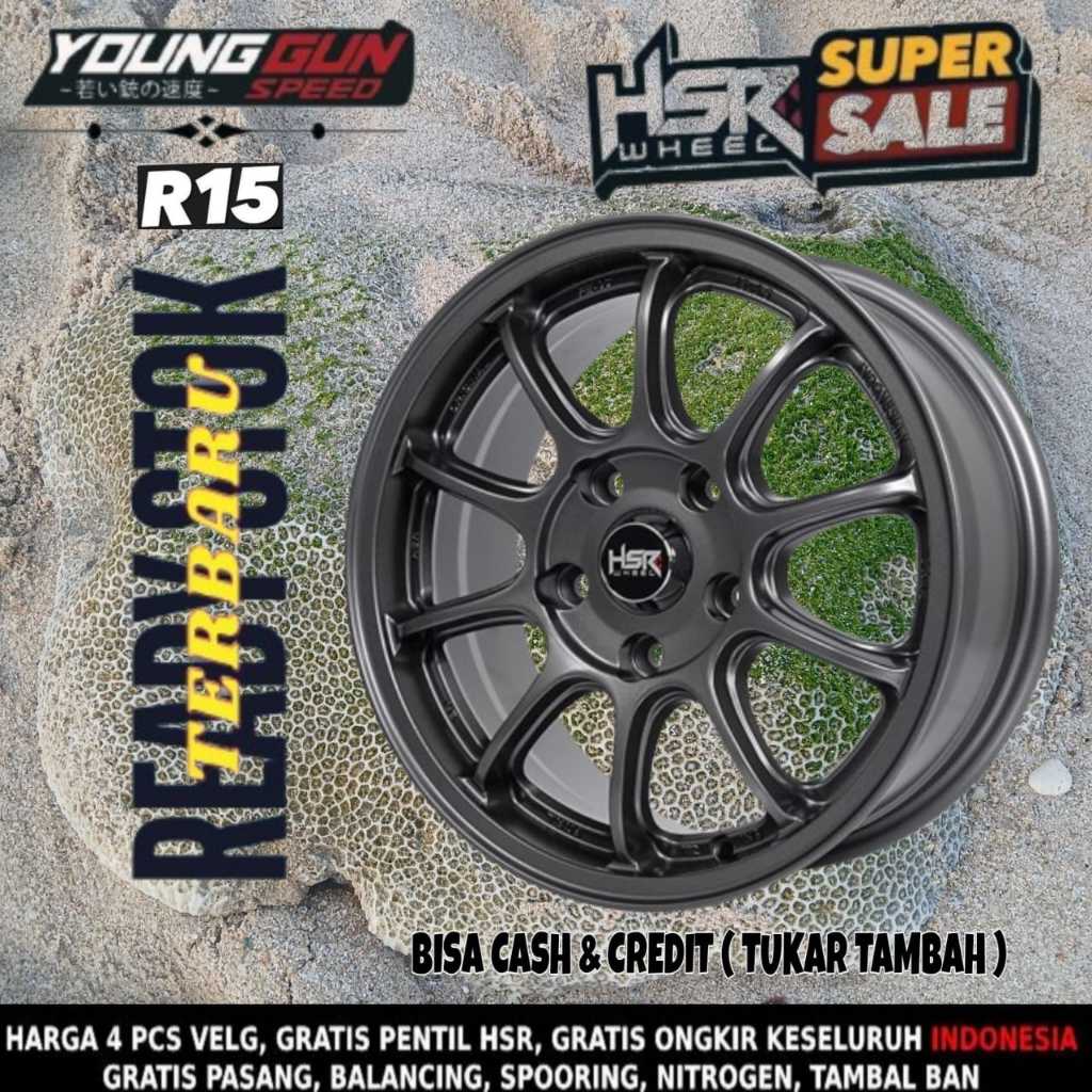 Jual velg mobil racing r15 hsr fe-03 untuk innova xpander ertiga l300 pelek ring 15 grey ...