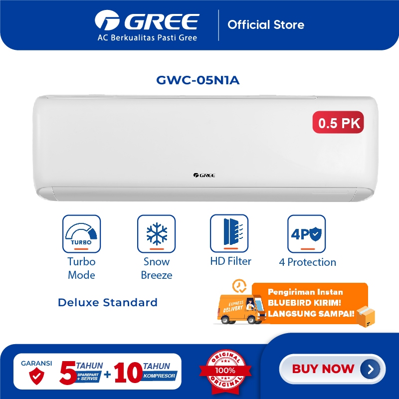 Jual GREE AC DELUXE STANDARD N1A Series - 1/2PK - GWC-05N1A ...